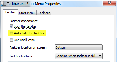 How to hide or make Windows 7 taskbar invisible